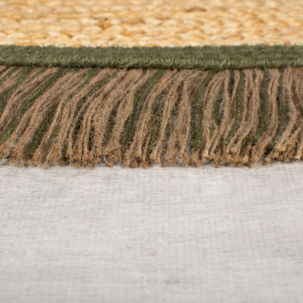Flair Rugs, Kusový koberec Kahana Green kruh, 180x180 (průměr) kruh, zelená, chodba / předsíň
