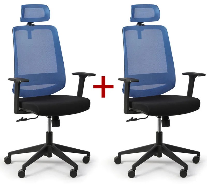 Kancelářská židle RICH 1+1 ZDARMA, modrá