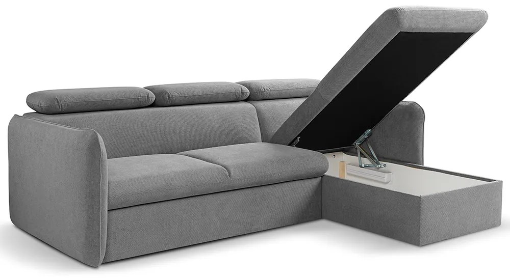 Malá sedací souprava SLIM | 235x179 cm | PRAVÁ | 20 středně hnědá | rozkládací + úložný prostor