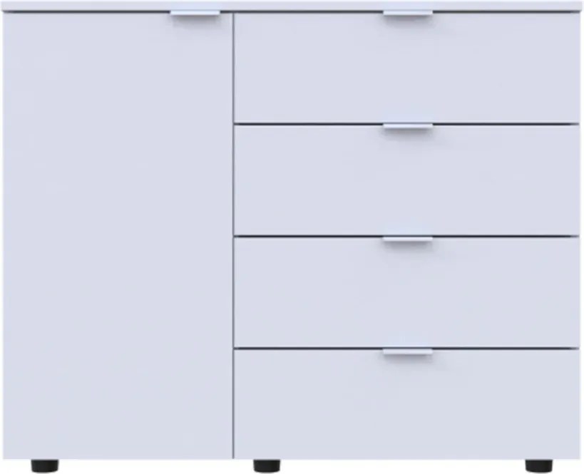 Komoda s dvířky a 4 zásuvkami GC1 100 cm Gelar Bílá