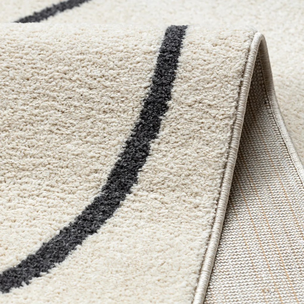 Dywany Łuszczów, Kusový koberec Fusion 8297 cream/dark grey, 120x170, bílá, kancelář