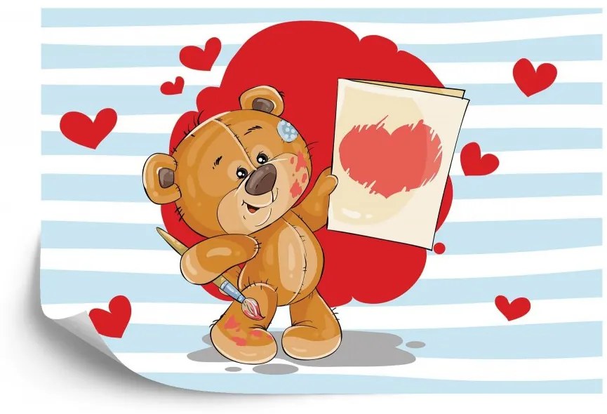 Fototapeta The Big Heart Bears: Love Painting Omyvatelný vlies 270x180
