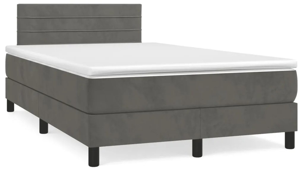 Box spring postel s matrací tmavě šedý 120x190 cm samet 3269844