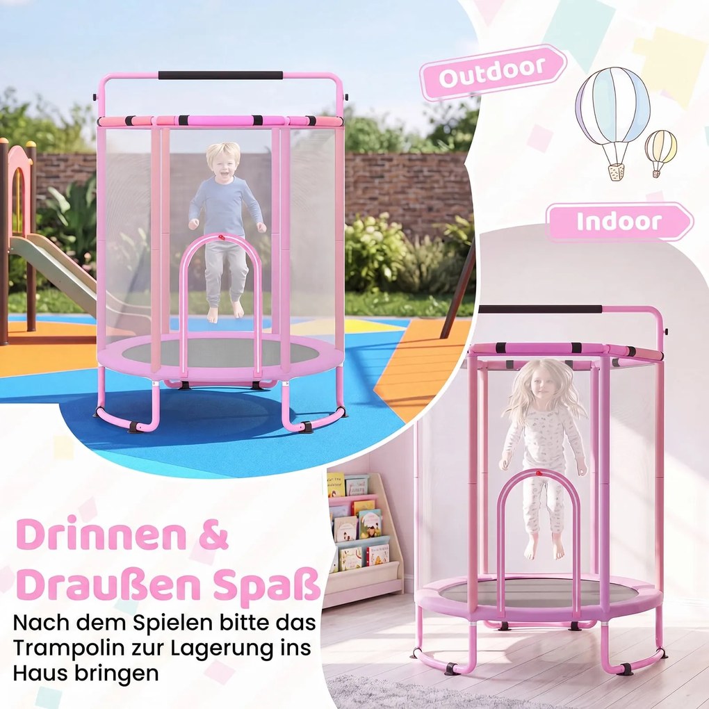 Costway Trampolína pro děti 154 cm 6 v 1 Dětská trampolína s – růžový