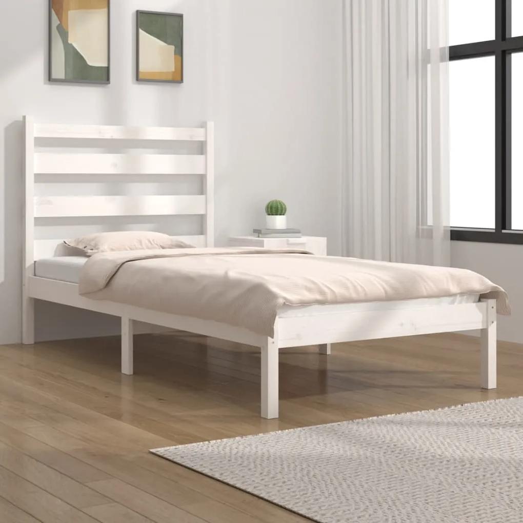 vidaXL Rám postele masivní borovice 100 x 200 cm [3103641] Barva: Bílá