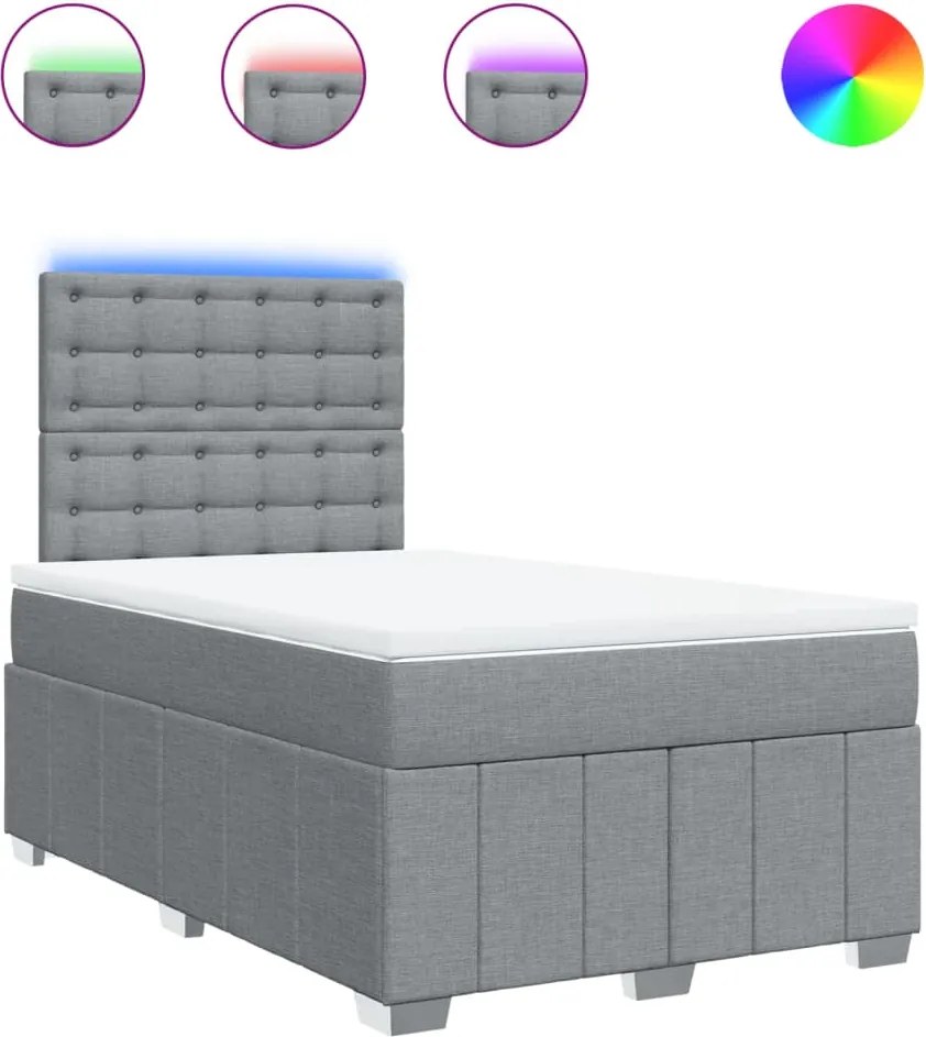 Box spring postel s matrací světle šedá 120x190 cm textil 3293921