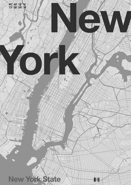 Bodart, Florent - Obraz, Reprodukce - New York Minimal Map