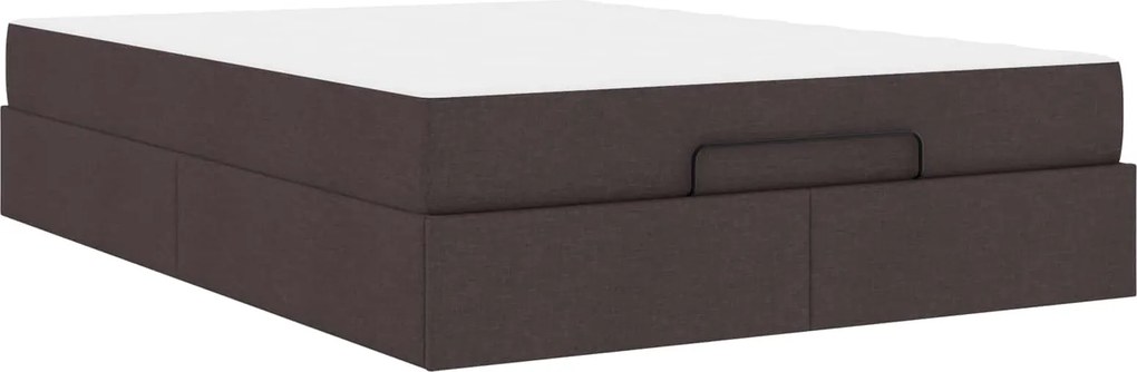 Rám postele s matrací 2 ks Žlutohnědá textil 3399504