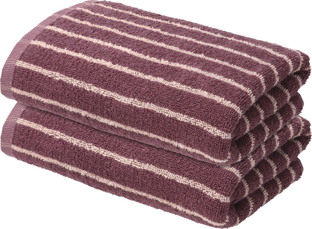Livarno® Froté ručník, 2 kusy, 50 x 100 cm (bordó)