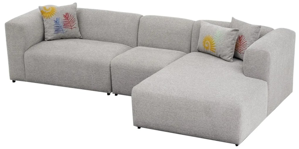 Hanah Home Rohová pohovka LINDEN pravá světle šedá