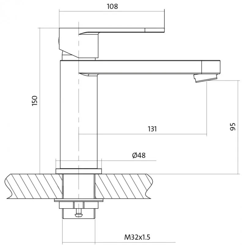 Cersanit ELIO - umyvadlová baterie, chrom, S951-046