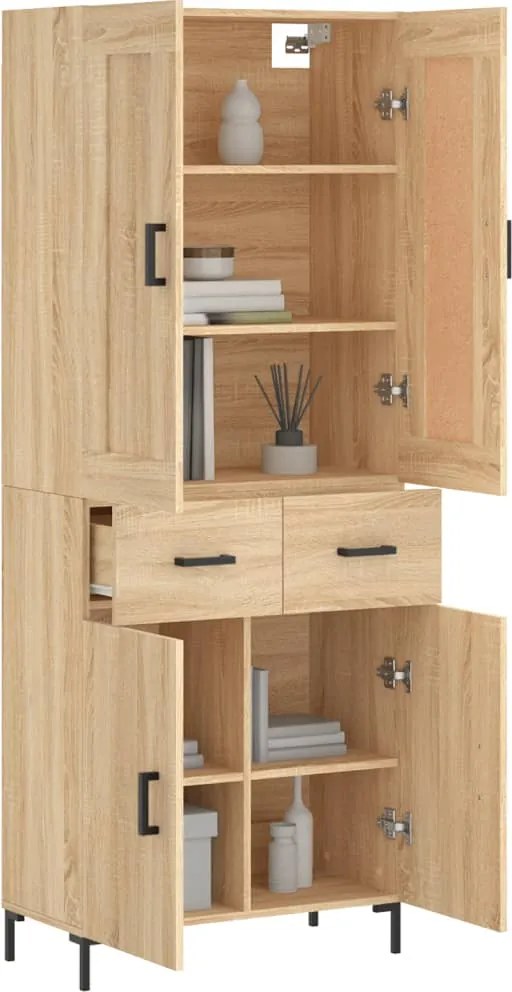 Skříň highboard dub sonoma 69,5 x 34 x 180 cm kompozitní dřevo 3199876