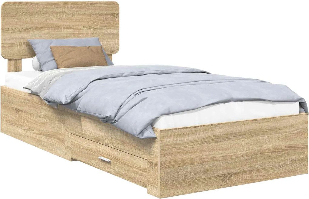 Rám postele se zásuvkou Sonoma dub 75 x 190 cm Kompozitní dřevo 3412438
