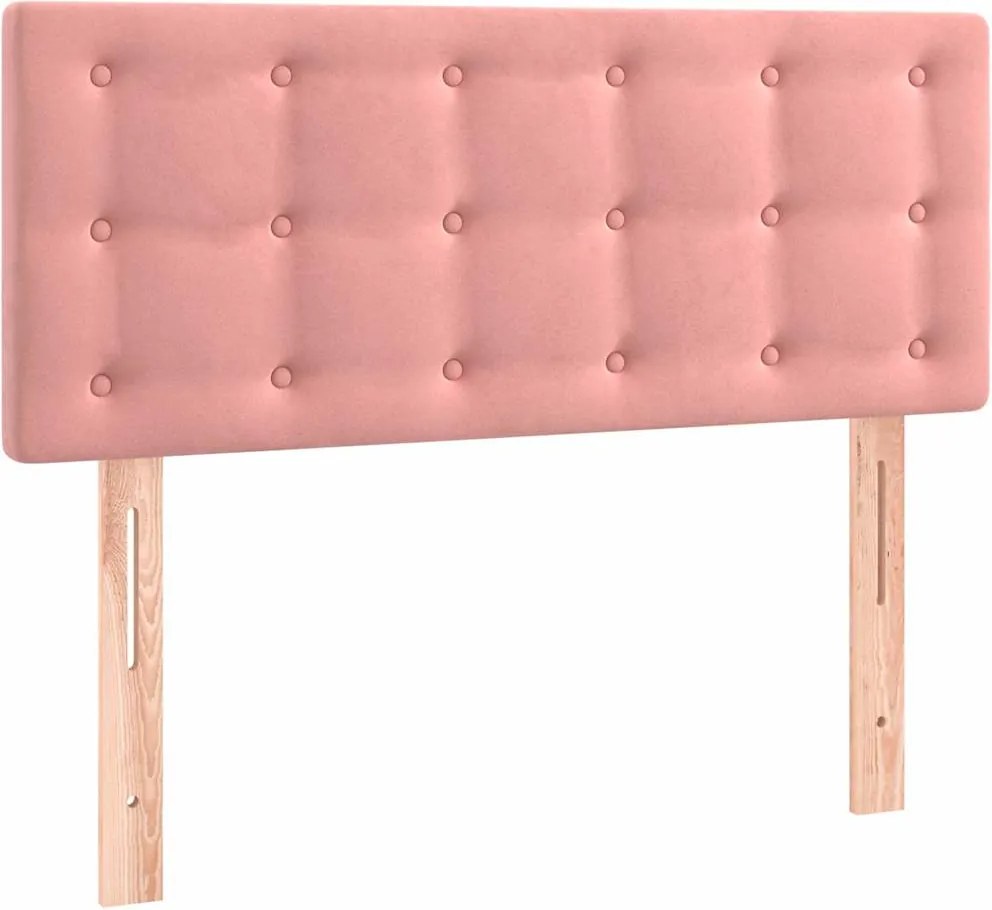 Čelo postele s LED růžové 80 x 5 x 78/88 cm samet 3122081
