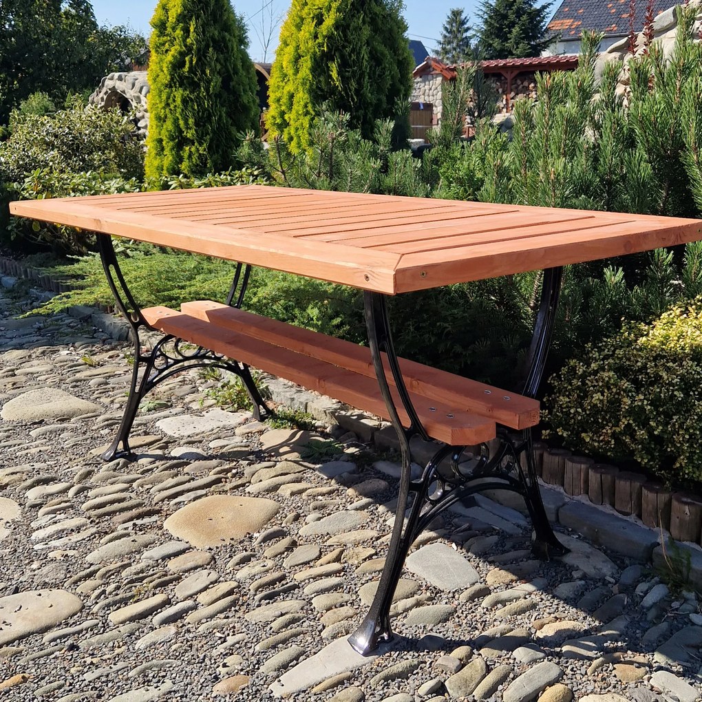 Set zahradního nábytku Iron Přírodní sada 1xstůl 190cm 2xlavice 190cm a 2x židle 80cm Osobní odběr/vlastní doprava