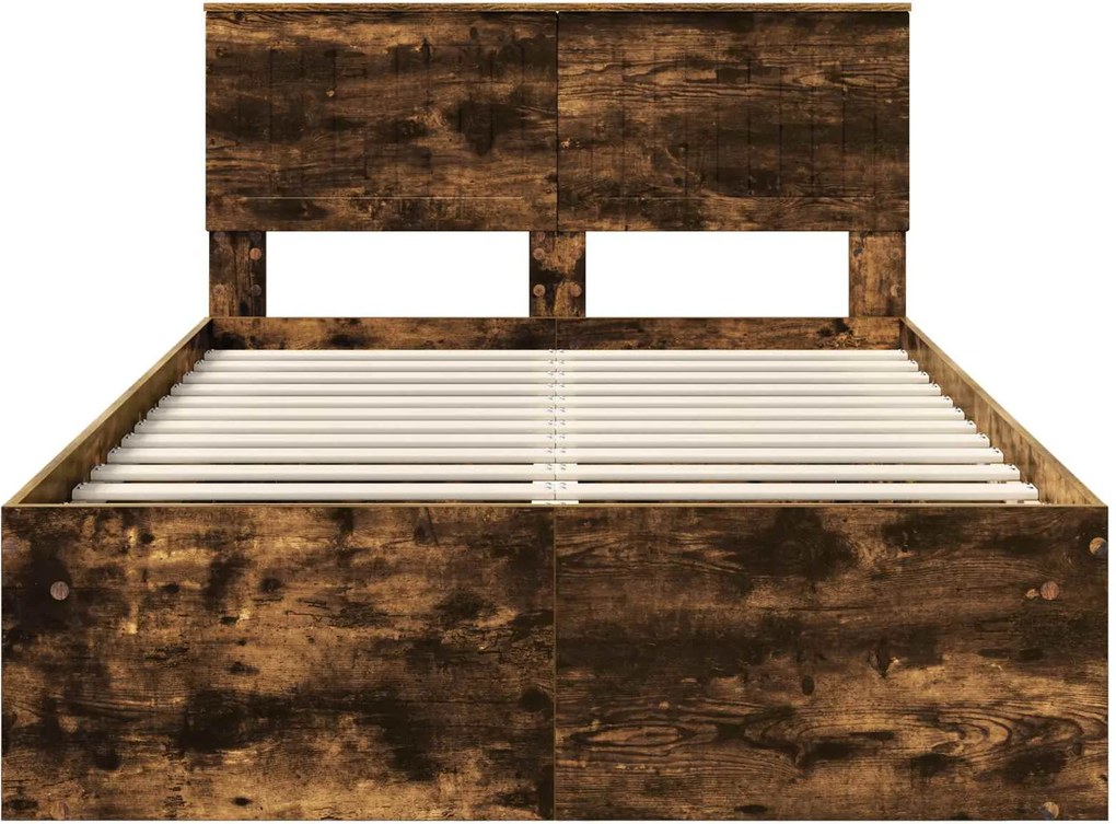 Rám postele Kouřový dub 120 x 200 cm Masivní borové dřevo 3410622