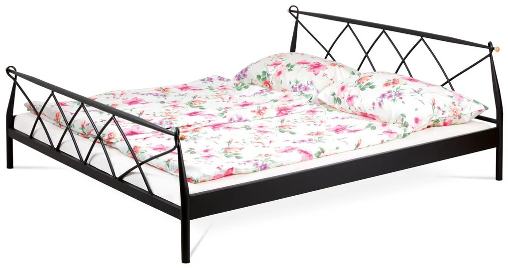 Autronic Postel kovová 180x200 cm v černé matné barvě BED-1907 BK