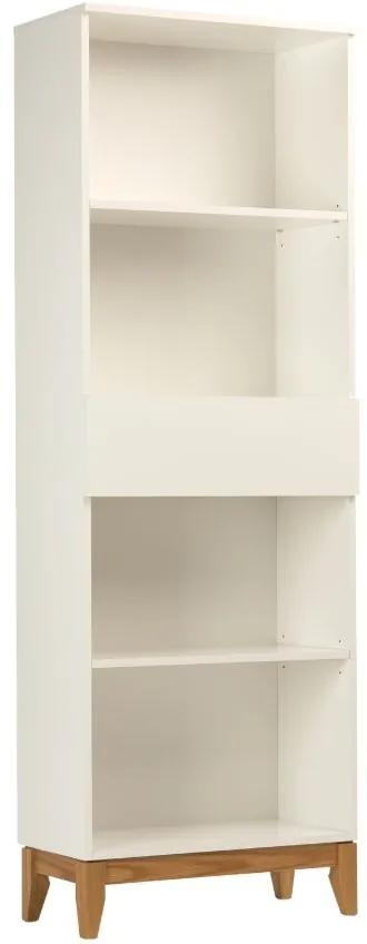 Bílá knihovna Woodman Blanco s dubovou podnoží 180 x 62 cm