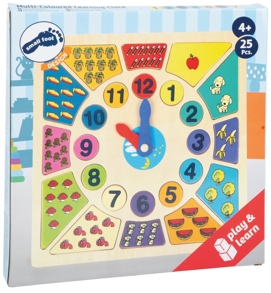 small foot Vkládací výukové puzzle nauč se hodiny