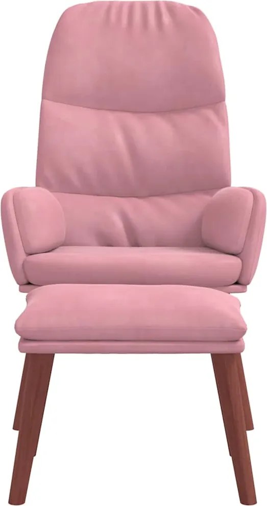 Relaxační křeslo s podnožkou růžové samet 3315120