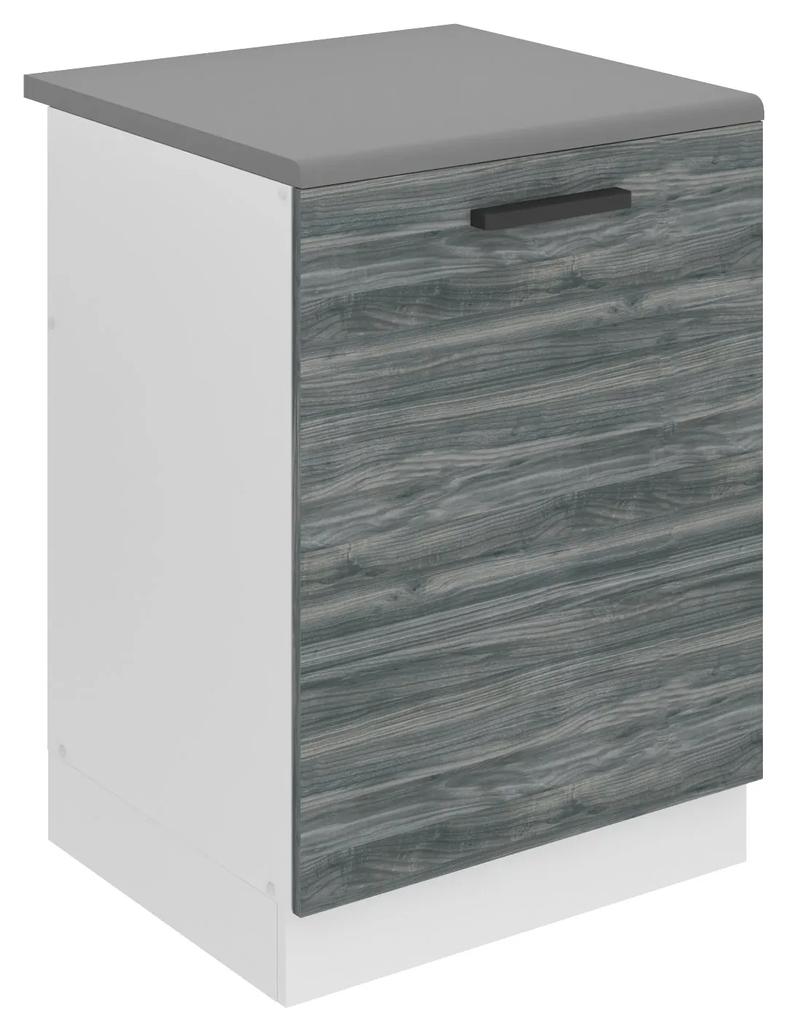 Kuchyňská skříňka Belini Premium Full Version dřezová 60 cm šedý antracit Glamour Wood s pracovní deskou