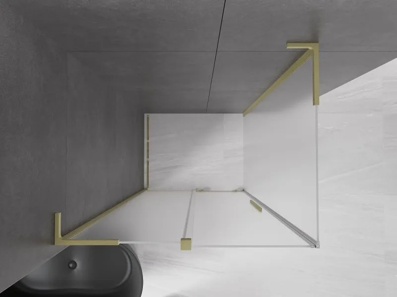 Mexen Velar L, sprchový kout s posuvnými dveřmi 120 x 85 cm, 8mm sklo námraza, zlatá matná, 871-120-085-33-55