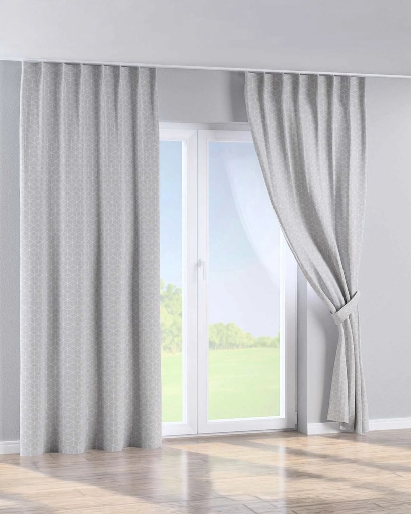 Závěs na jednotlivých háčcích flex barva šedá látka pletený vzor, vzorované