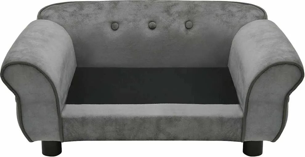 Pohovka pro psy tmavě šedá 72 x 45 x 30 cm plyš 171039