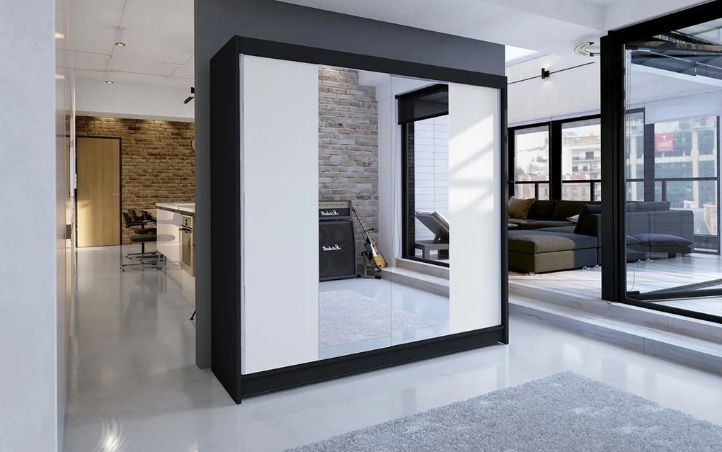 ADRK Furniture Posuvná skříň s zrcadlem BALANCE 180 ADRK-SW-BAL-BW-180