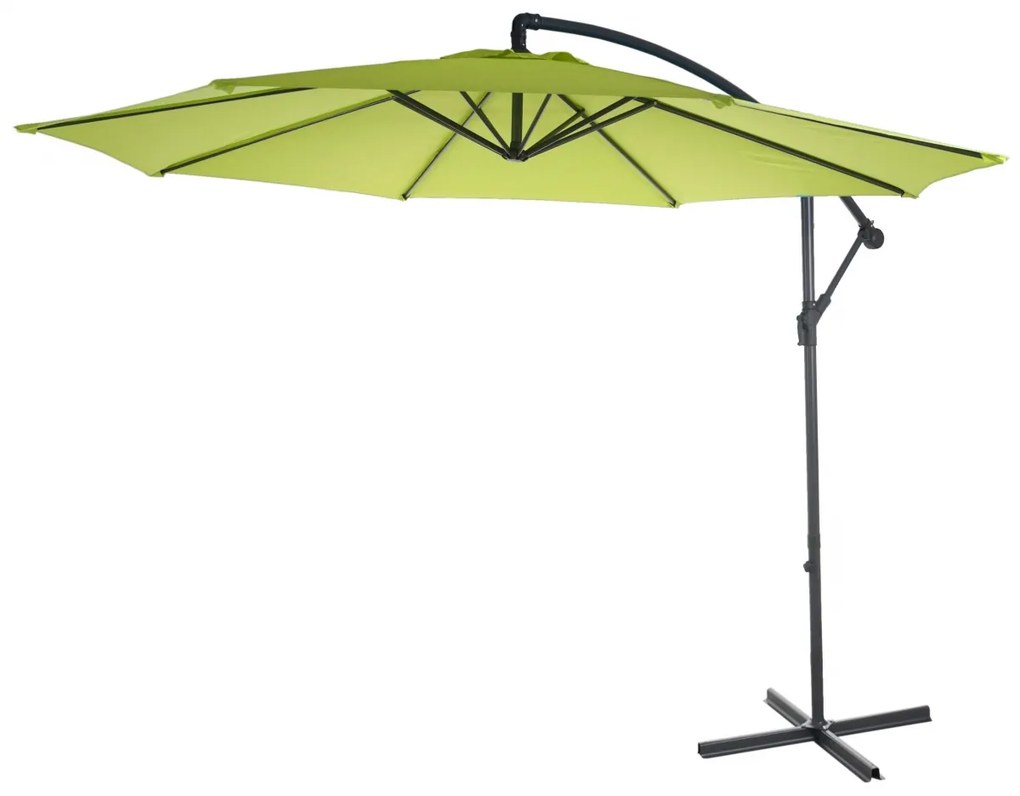 Slunečník Acerra Ø 3m bez zátěže - polyester/ocel - zeleno-citronová