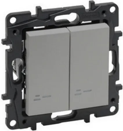 Legrand Niloé Step vypínač č.6+6 s podsvětlením hliník 863318