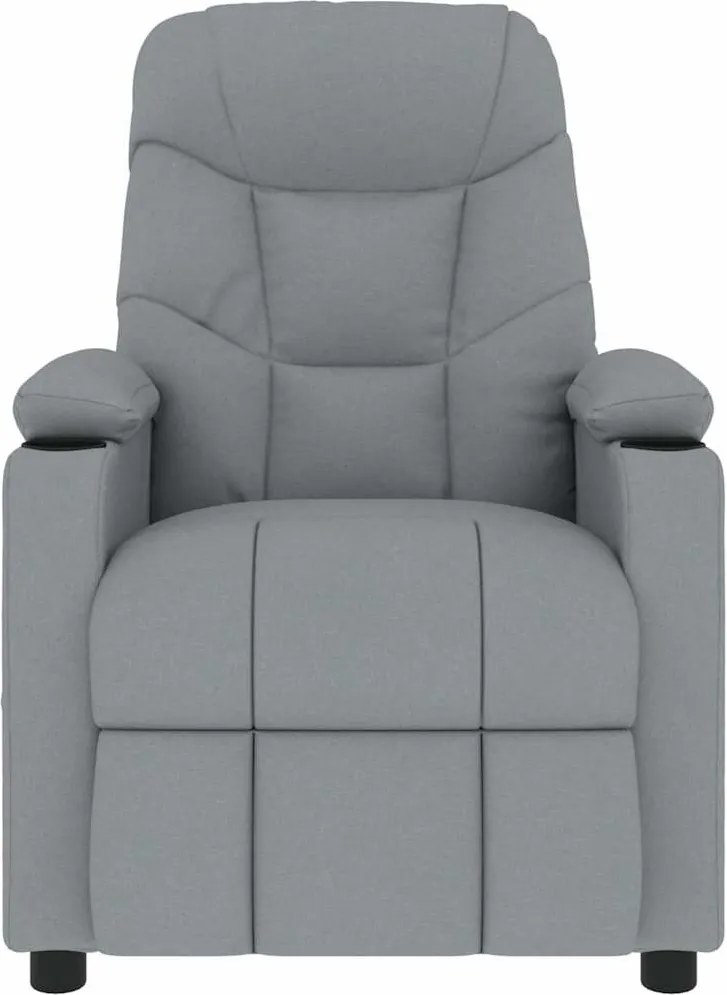 Masážní křeslo světle šedé textil 339092