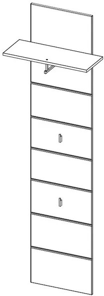Vysoký věšákový panel Amanda 442, lesklý bílý