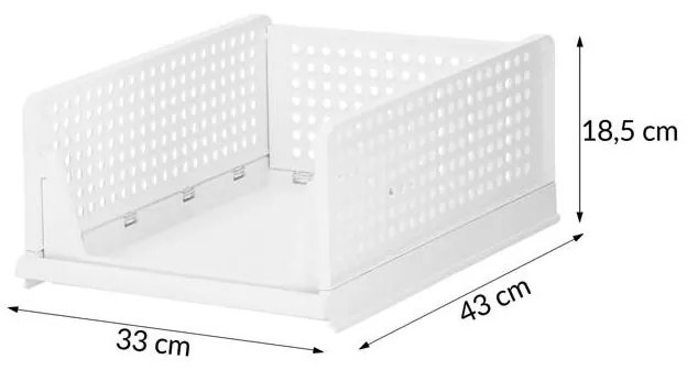 Multifunkční stohovatelný organizér 33x43x18,5 cm bílý SPRINGOS HA2014