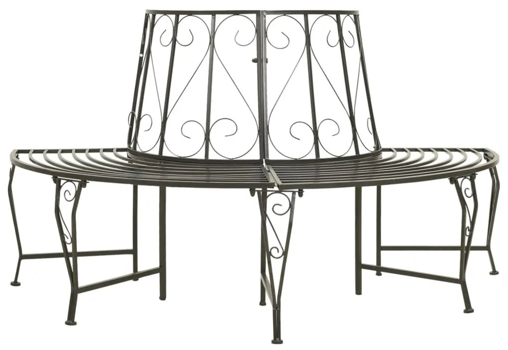 Polokruhová zahradní lavice kolem stromu 160 cm ocel 313034