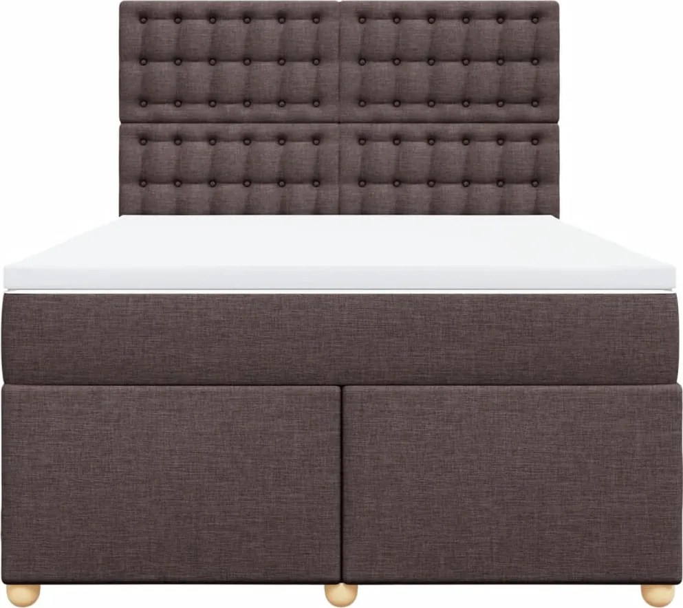 Box spring postel s matrací tmavě hnědá 140x190 cm textil 3293592