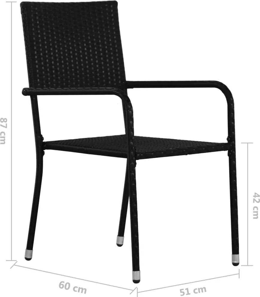 vidaXL Zahradní jídelní židle 4 ks polyratan [313120] Barva: antracitová