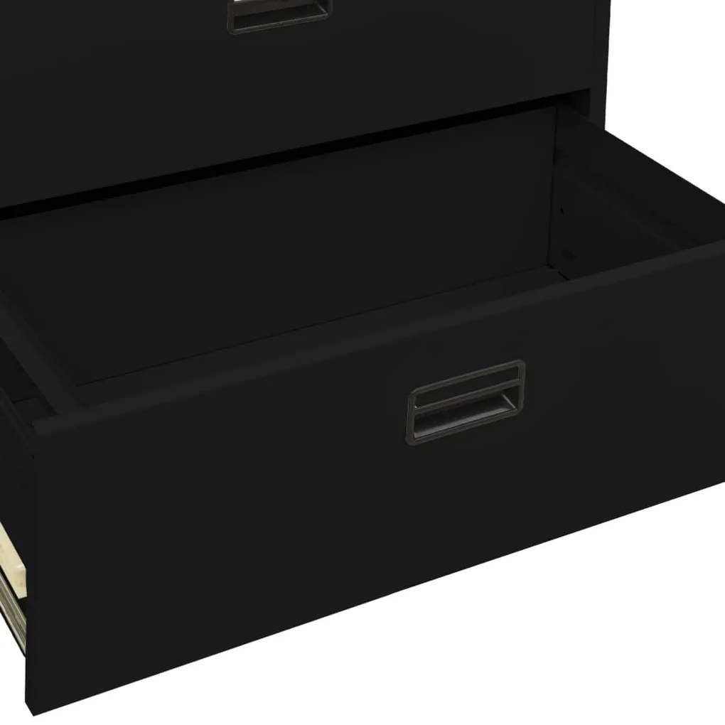 Kancelářská skříň černá 90 x 46 x 72,5 cm ocel - Default Title