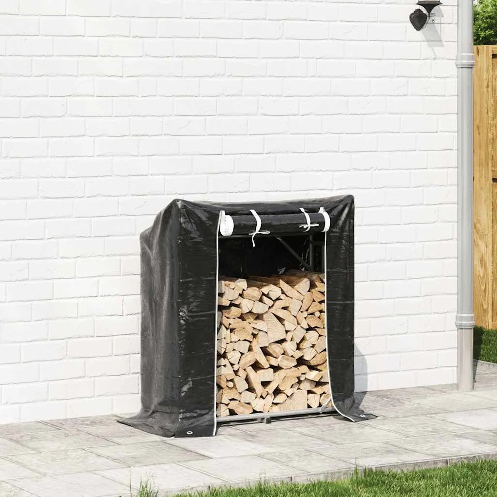 vidaXL Stojan na palivové dřevo s krytem 100,5x40,5x110,5 cm [4104936]