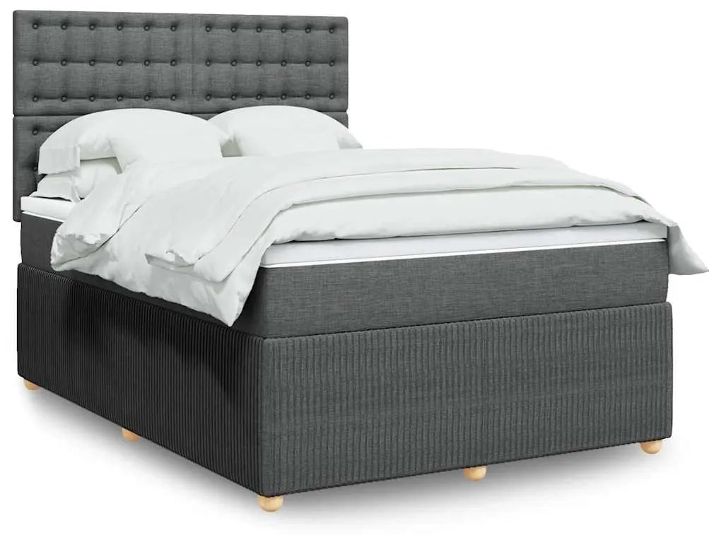 Box spring postel s matrací tmavě šedý 140 x 190 cm textil 3294366