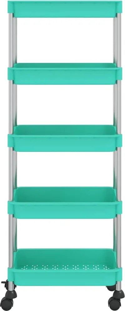 Kuchyňský vozík s 5 patry tyrkysový 42x29x128 cm železo a ABS 336334