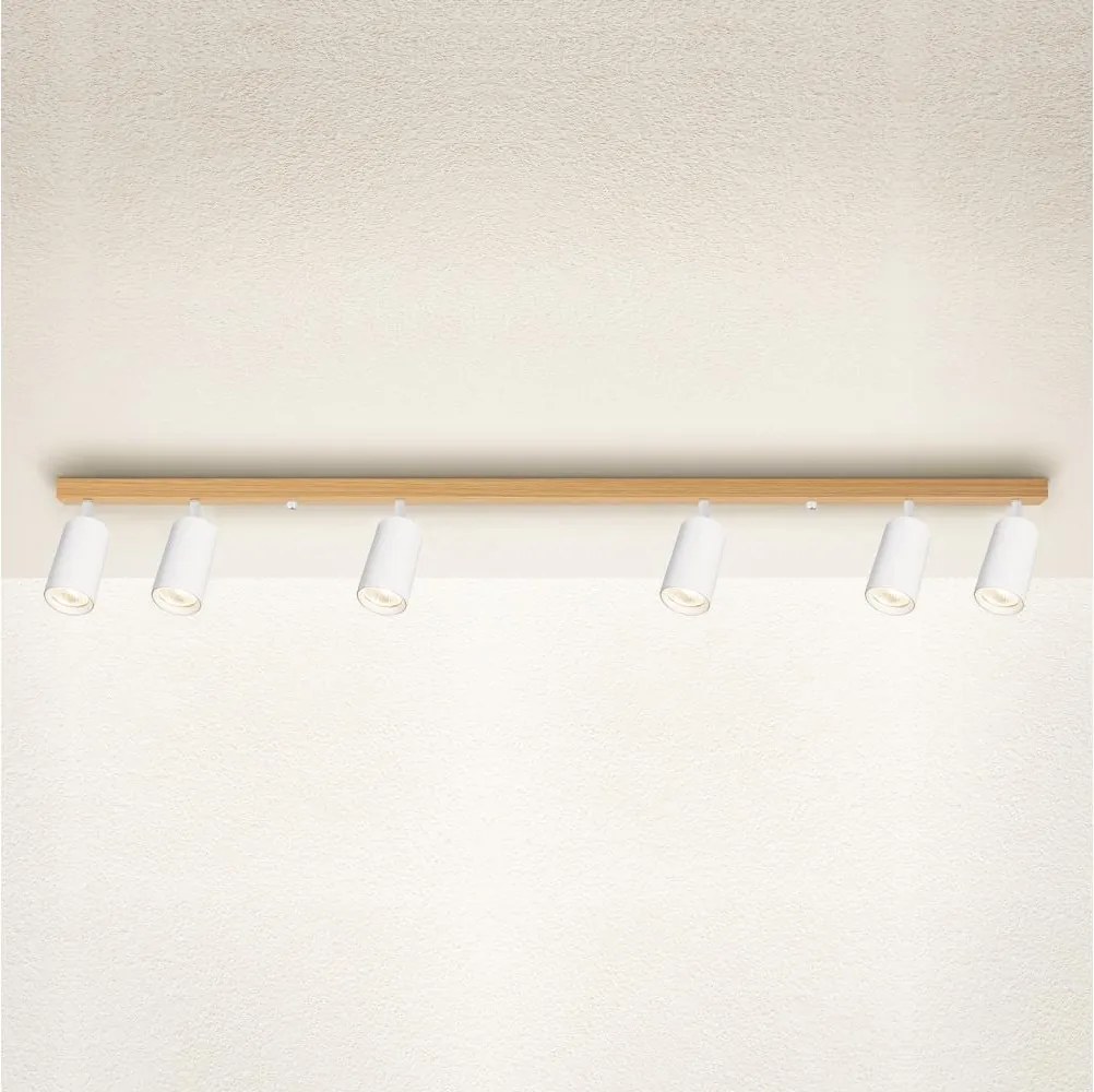 Brilagi - Bodové svítidlo SELE 6xGU10/30W/230V bílá/dekor dubu