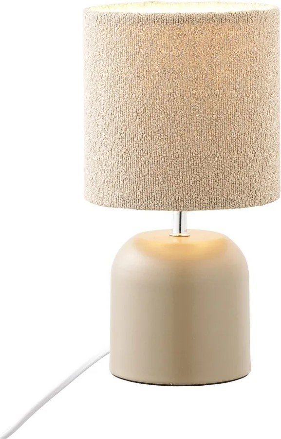 Béžová kovová stolní lampa s textilním stínidlem (výška 24 cm) Morley – House Nordic