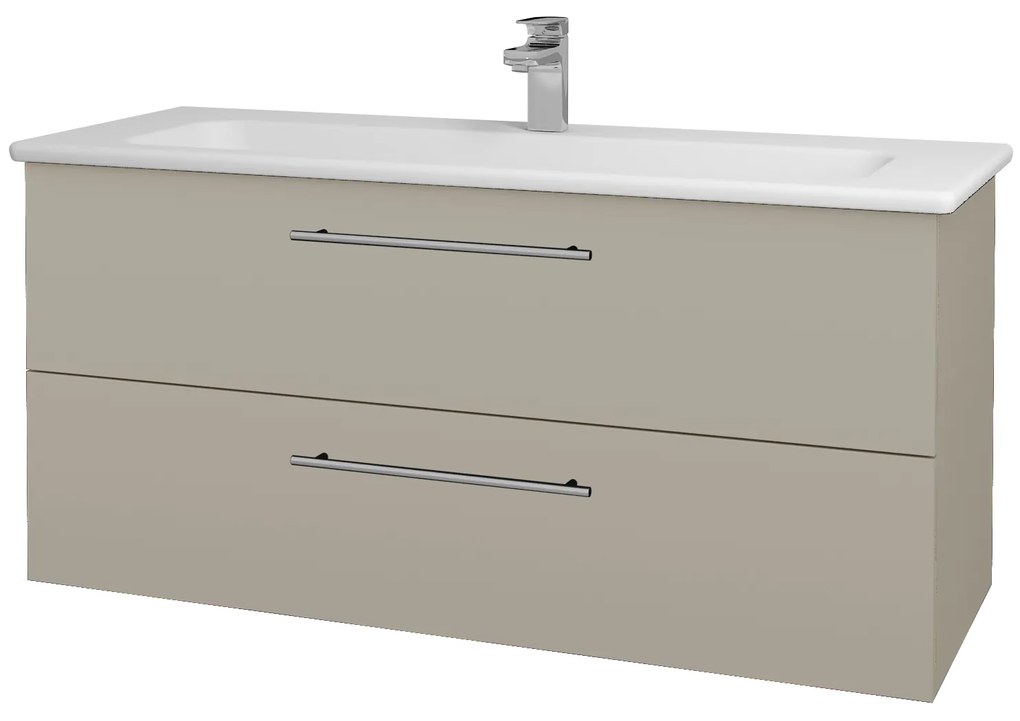 Dřevojas Koupelnová skříň GIO SZZ2 120 Varianta: N01 Bílá lesk / Úchytka T01 / M05 Béžová mat