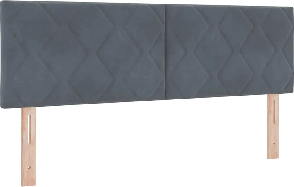 Postel s boxspringem s čelo Tmavě šedá 200 x 160 cm samet 3341529