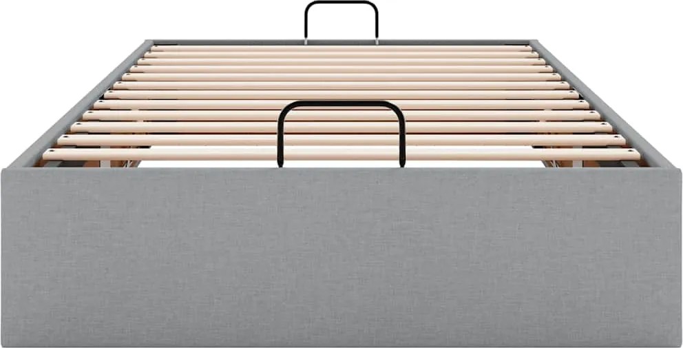 Osmanský rám postele bez matrací světle šedá 100x200 cm textil 3310854