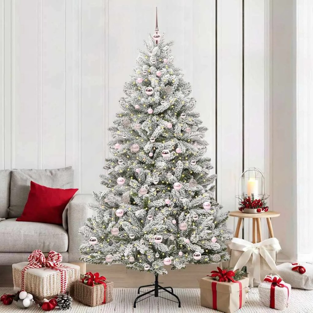 Umělý vánoční stromeček 210 cm 300 LED Teplá bílá PVC a ocel 3395759