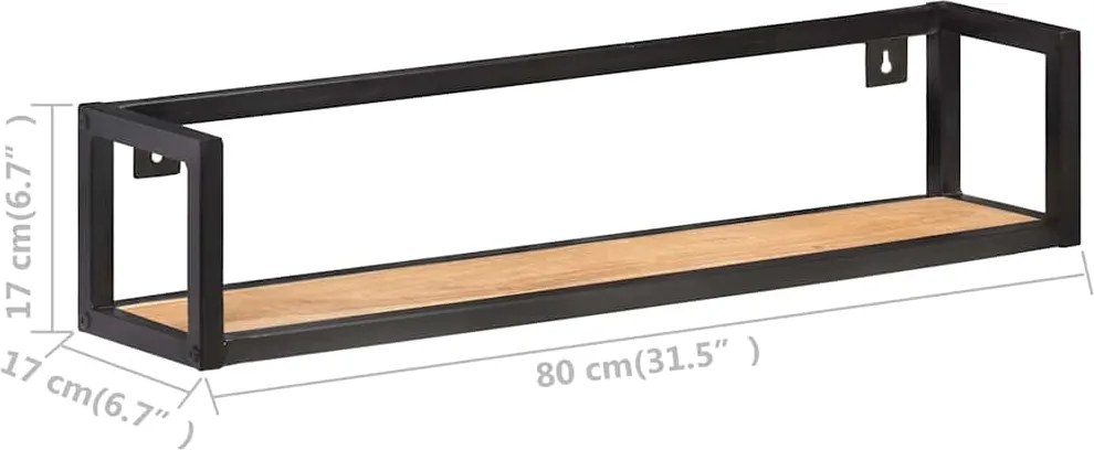 Nástěnné police 2 ks 80 cm masivní akáciové dřevo 320672