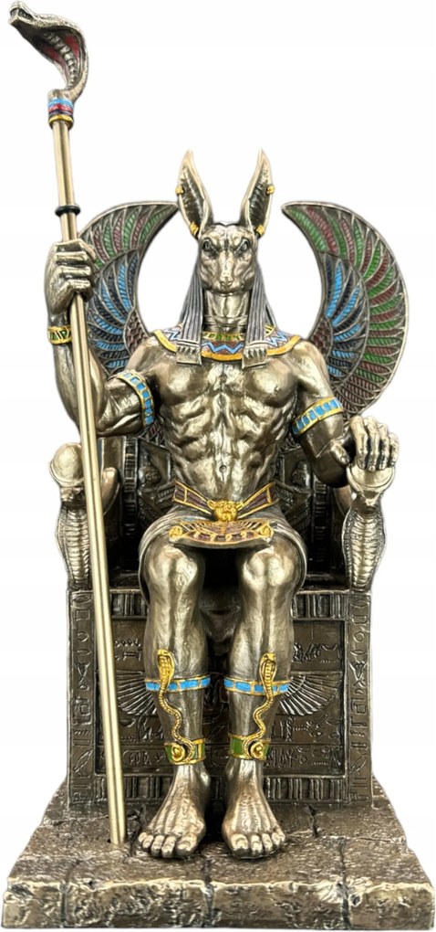 Figurka Socha Egyptský Bůh Anubis Na Trůnu Veronese (WU76733A4)
