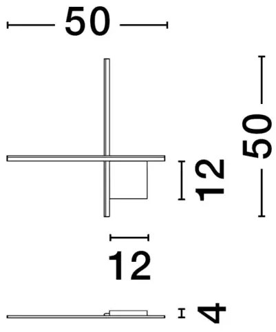 Designové nástěnné svítidlo Cross 50 zlatá